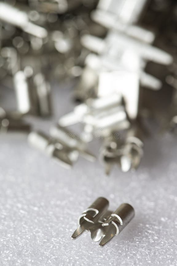 Close-up Shot of Batch of Silver Tinned External Connectors for PCB ...
