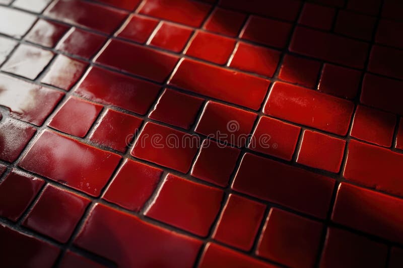 Close-up Shot of a Beautiful Red Tile Floor with Intricate Designs and ...
