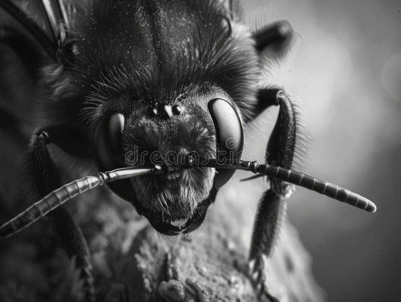 Bee portrait stock photo. Image of nature, honeybee - 376449172