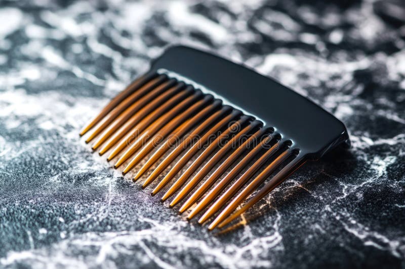 A Close-up Shot of a Black Comb Sitting on a Table, Ready for Use Stock ...