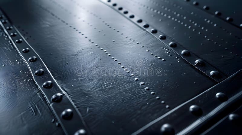 A Close-up Shot of a Black Metal Surface with Rivets. Stock ...