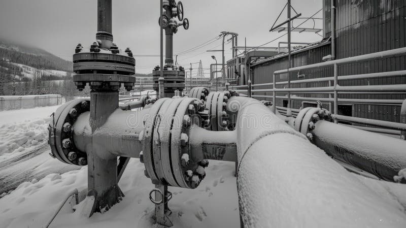 Black Pipe in Snow stock photo. Image of generated, scenery - 375320196