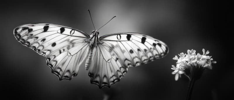 Close-up Shot of a Black and White Butterfly in Flight Stock Image ...