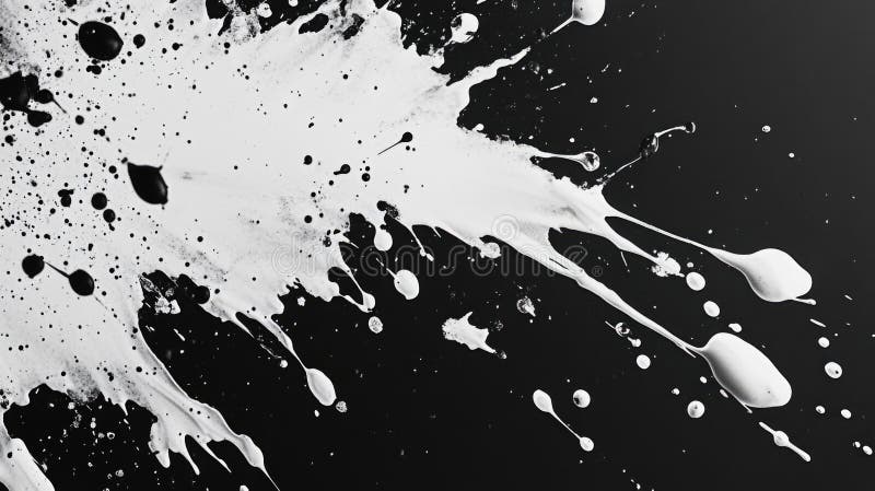 A Close-up Shot of a Black and White Paint Splatter Stock Photo - Image ...