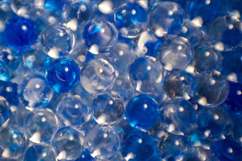 Close Up Shot of Blue and Clear Transparent Sphere Bubbles Stock Image ...