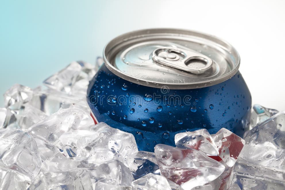 Close Up Shot of Blue Cola Can Stock Image - Image of food, aluminumn ...