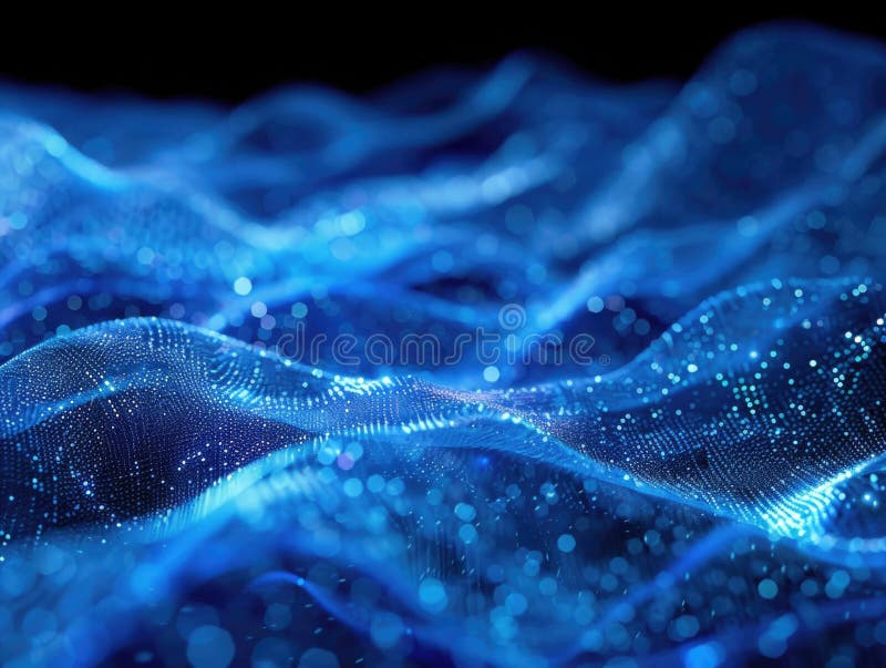 A Close-up Shot of Blue Light Waves Stock Photo - Image of energy, tech ...