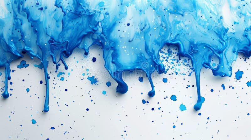 Blue Paint Drips and Splatters Stock Photo - Image of blue, surface ...