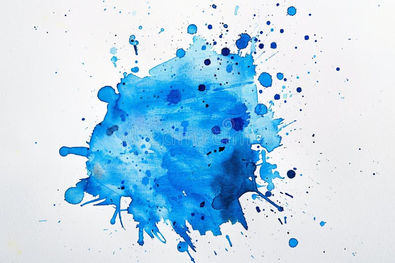 Blue Watercolor Splashes on White Background Stock Illustration ...