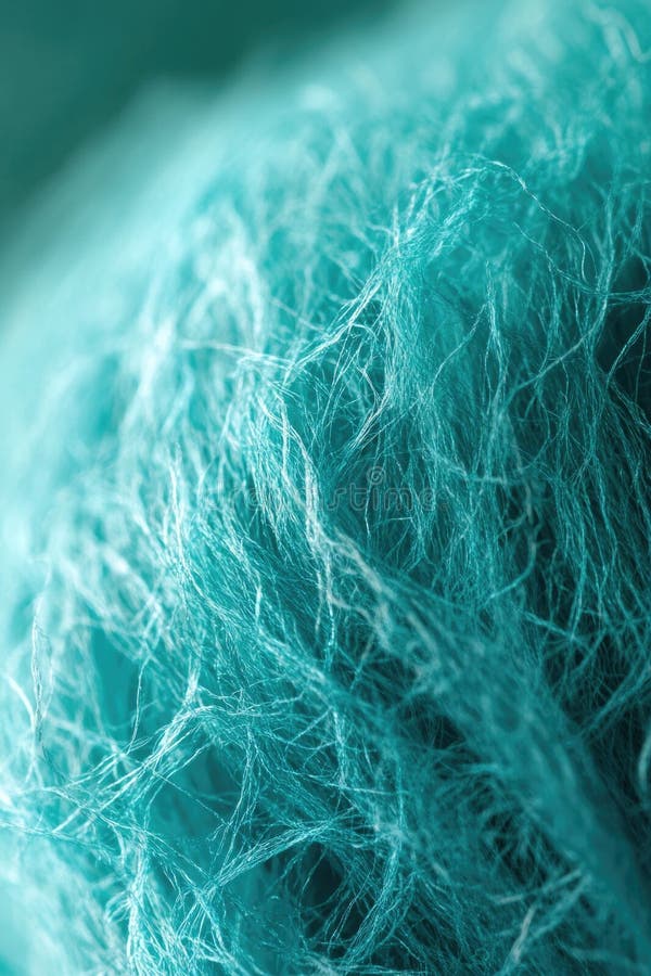 A Close-up Shot of a Blue Yarn Ball, Ideal for Textiles or Crafting ...