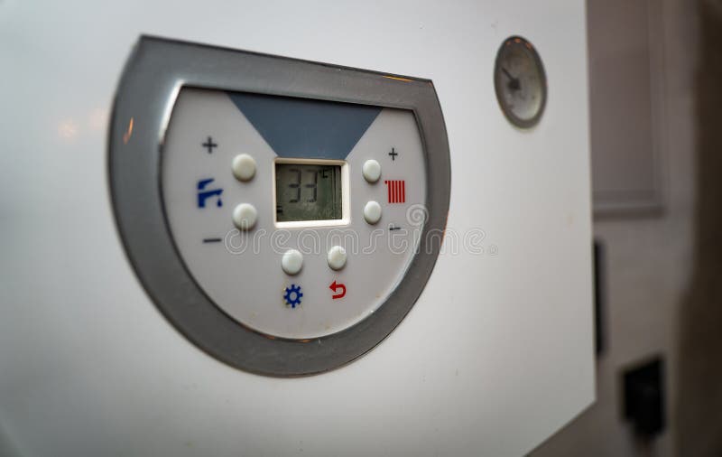 Boiler Control Panel Displaying 33 Degrees Stock Photo - Image of ...