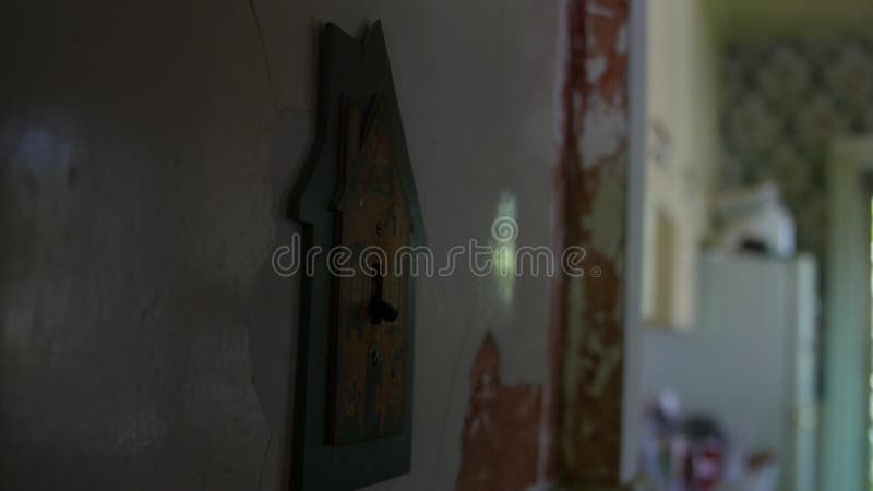 Brick House Shaped Kitchen Light Switch on White Cracked Wall Stock ...