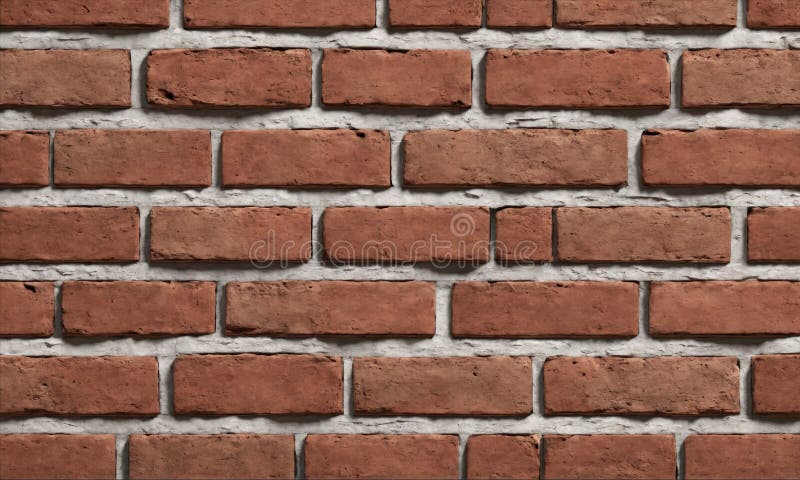 Red Brick Wall with White Mortar Stock Illustration - Illustration of ...