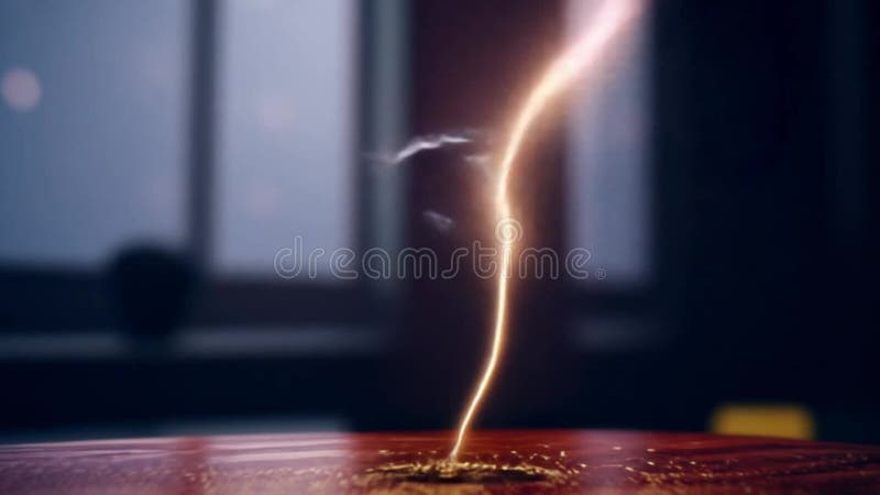 Close-up of Bright Lightning Sparks Illuminating a Dark Room Stock ...