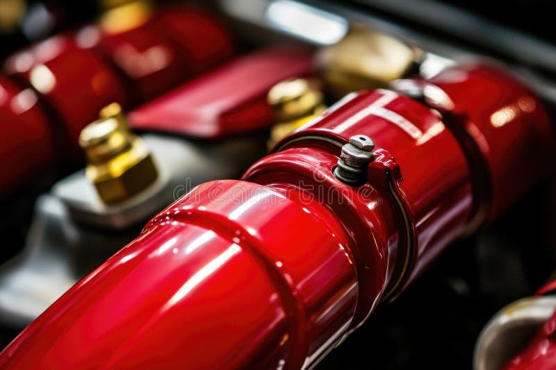 A Close-up Shot of a Bright Red Fire Hydrant with Detailed Design and ...