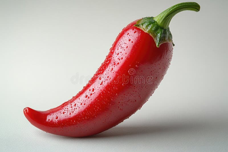 A Close-up Shot of a Bright Red Hot Pepper with Water Droplets on Its ...