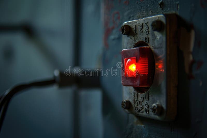 A Close-up Shot of a Bright Red Light on a Wall, Useful for Backgrounds ...