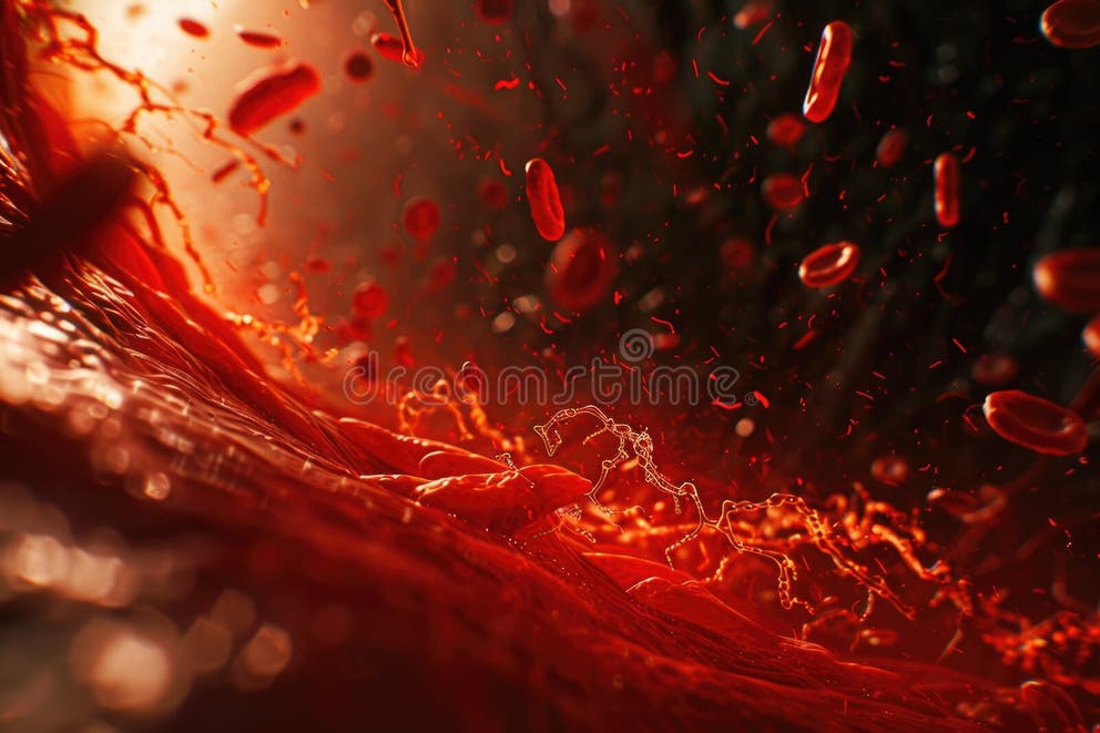 A Close-up Shot of a Bright Red Liquid Stock Photo - Image of science ...