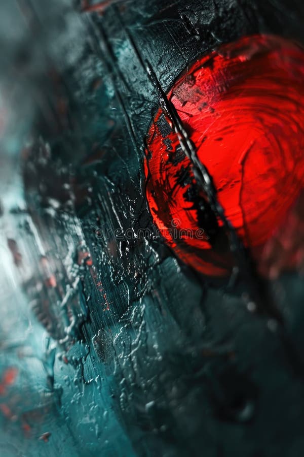 Close-up Shot of a Bright Red Object Placed on a Black Surface Stock ...