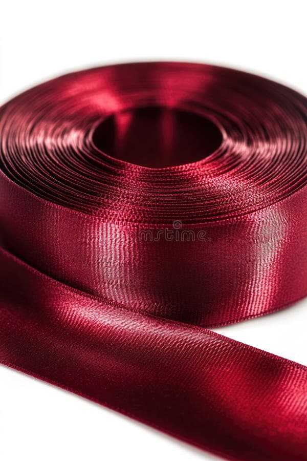 Close-up Shot of a Bright Red Ribbon on a White Background Stock Image ...
