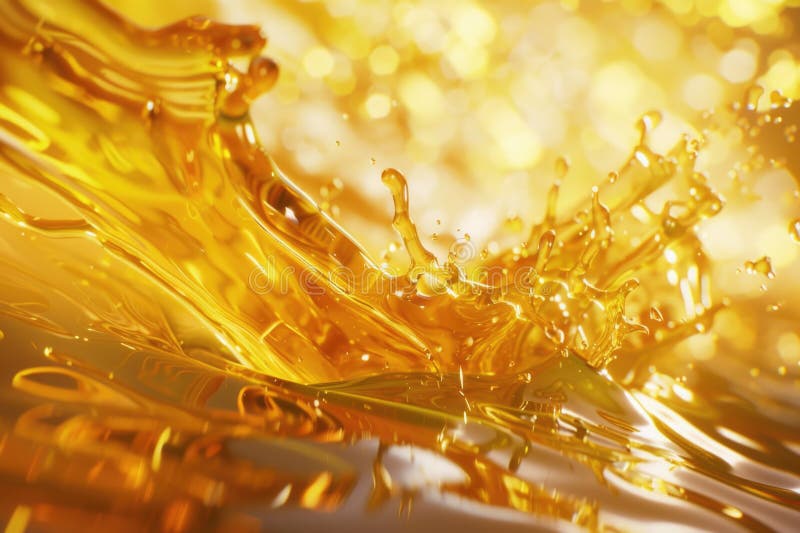 A Close-up Shot of a Bright Yellow Liquid Splashing on a Surface, Great ...