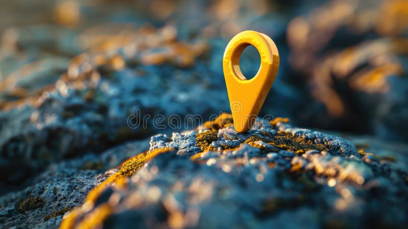 A Close-up Shot of a Bright Yellow Pin Sitting on Top of a Rocky ...