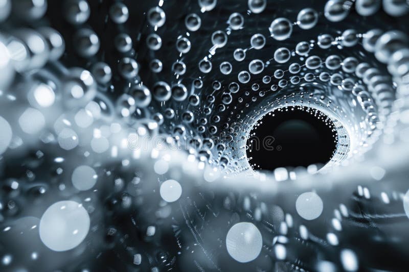 A Close-up Shot of Bubbles Emerging from a Tube, with a Grayscale Color ...