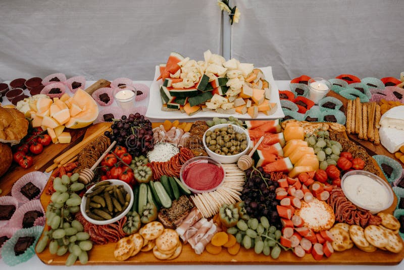 Close-up Shot of a Buffet Table with Different Snacks Stock Photo ...