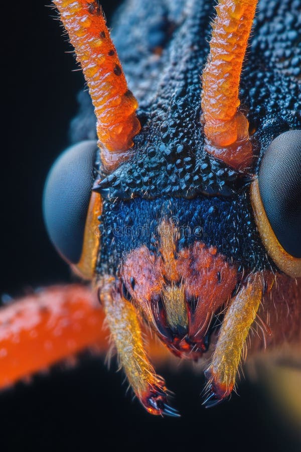 A Close-up Shot of a Bug S Head Showing Its Features Stock Image ...
