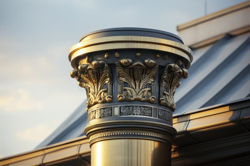Close-up Shot of a Building S Column Details Stock Photo - Image of ...