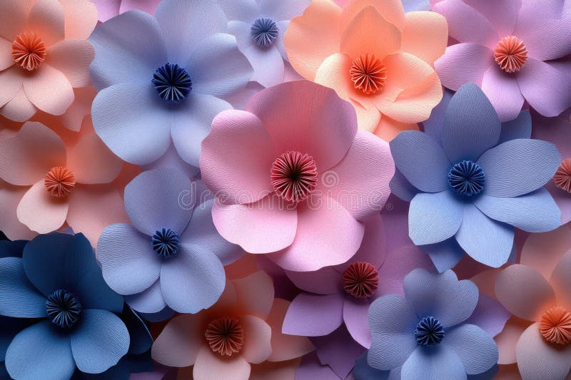 A Close-up Shot of a Bunch of Handmade Paper Flowers Stock Photo ...