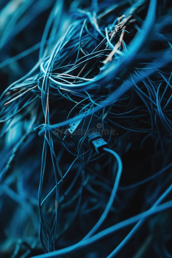 Close-up of tangled wires stock image. Image of electrical - 374314687