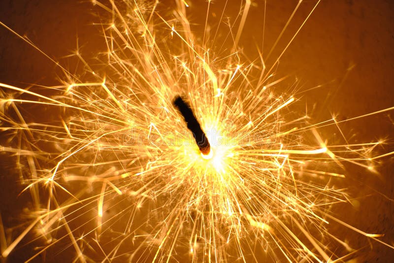 Close-up Shot of a Burning Sparkling Bright Firework Stick - Holiday ...