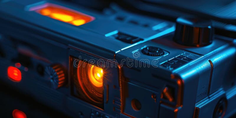 A Close-up Shot of a Camera with a Red Light, Useful for Photography or ...