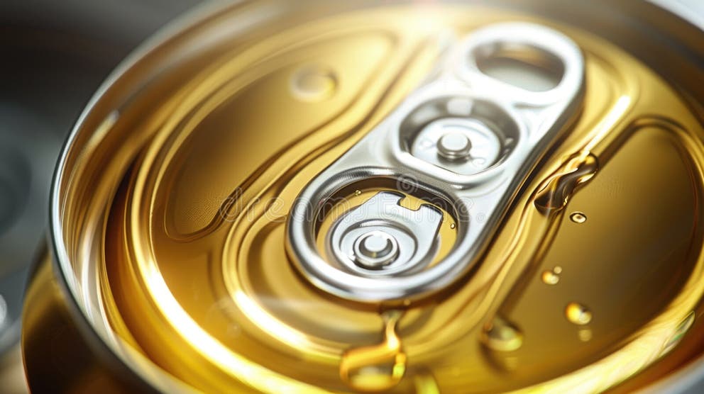 Close-up Shot of a Can of Beer with Label and Texture Visible Stock ...