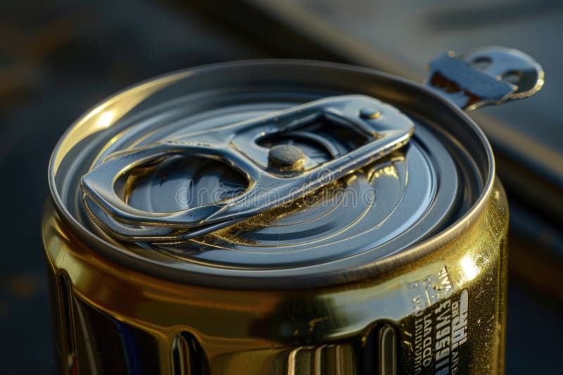 A Close-up Shot of a Can of Soda with Label and Rim Visible Stock Photo ...