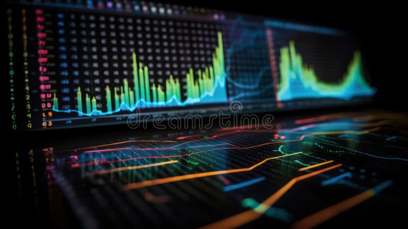 A Close Up of a Computer Screen Displaying Data in Colorful Graphs and ...
