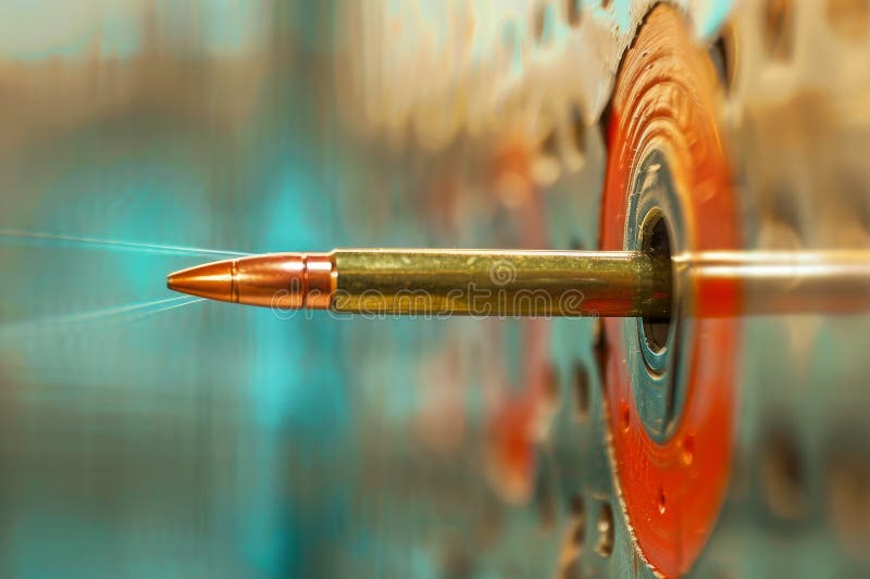 A Close-up Shot Capturing the Precise Moment a Bullet Hits a Target ...
