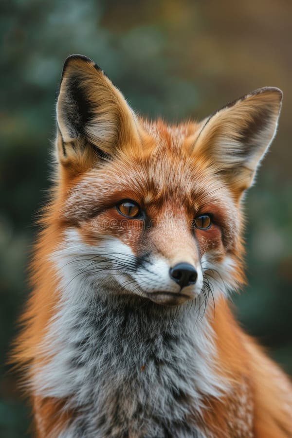 Close-Up of Red Fox Looking at the Camera Stock Illustration ...