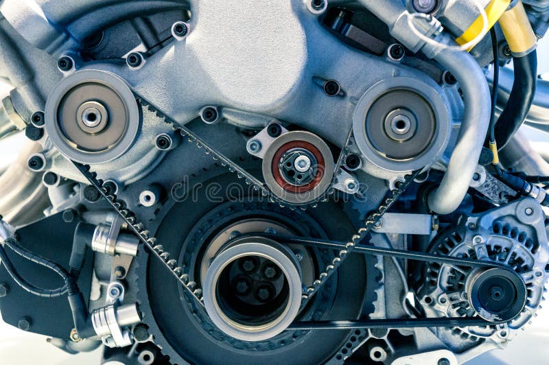 Close Up Shot of Car Engine Stock Photo - Image of automobile, detail ...