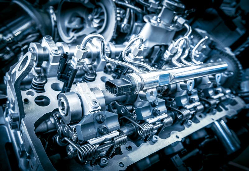 Close Up Shot of Car Engine Stock Image - Image of piston, close: 66439939