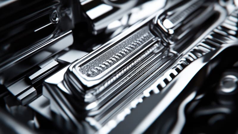 A Close-up Shot of a Car Engine Cover Stock Image - Image of mode ...