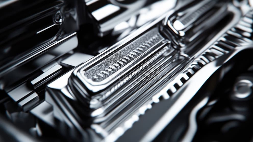 A Close-up Shot of a Car Engine Cover Stock Image - Image of mode ...