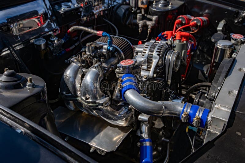Close-up Shot of a Car S Engine Stock Image - Image of detail, engine ...