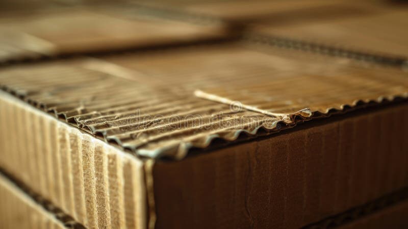 A Close-up Shot of a Cardboard Box on a Table, Showing the Texture and ...