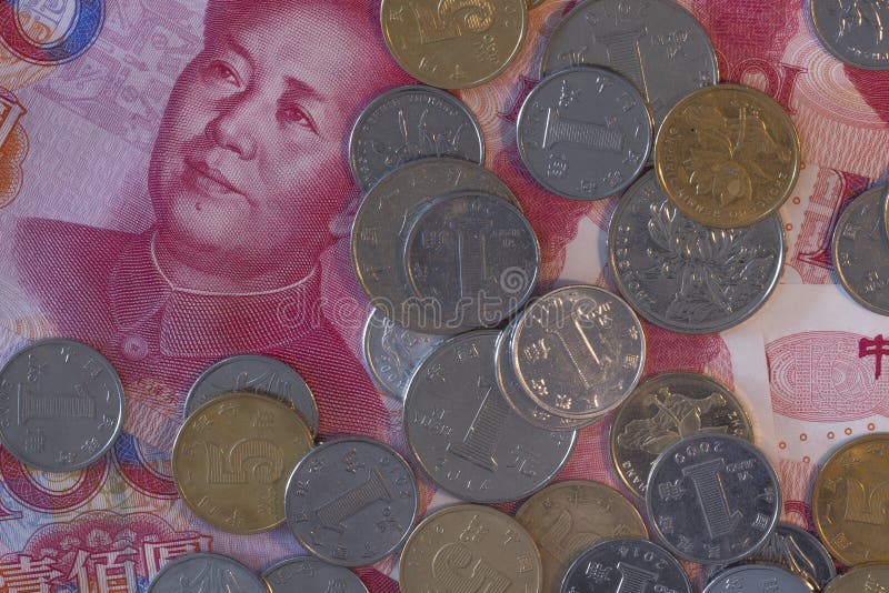 Close-up Shot of China Banknotes and Coins Stock Image - Image of yuan ...