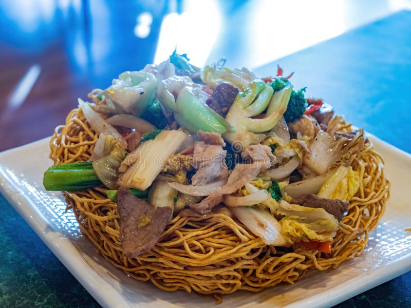 Close Up Shot of Chinese Deep Fried Bird Nest Stock Image - Image of ...