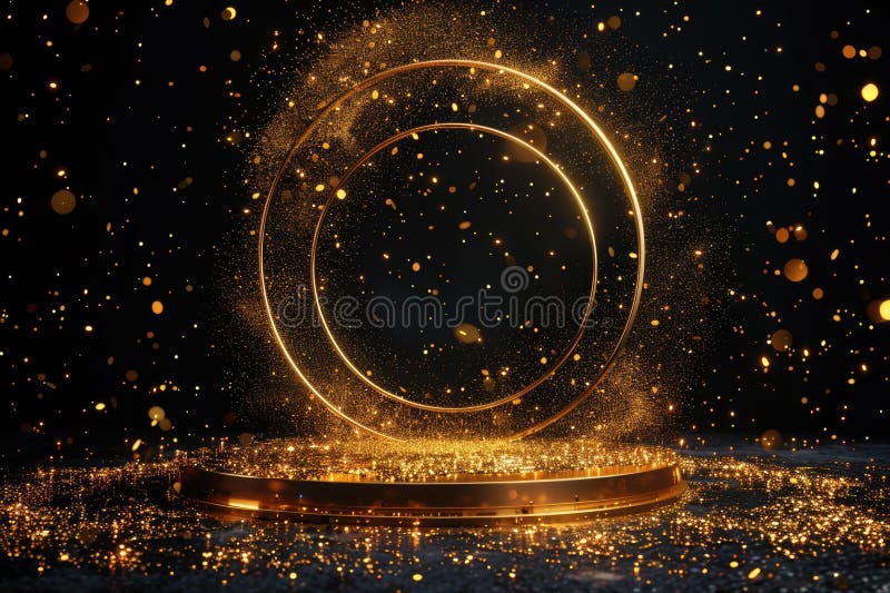 A Close-up Shot of a Circular Object Covered in Gold Dust, with ...