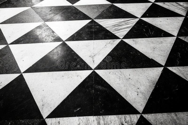 A Close-up Shot of a Classic Checkered Floor Pattern in Monochrome ...