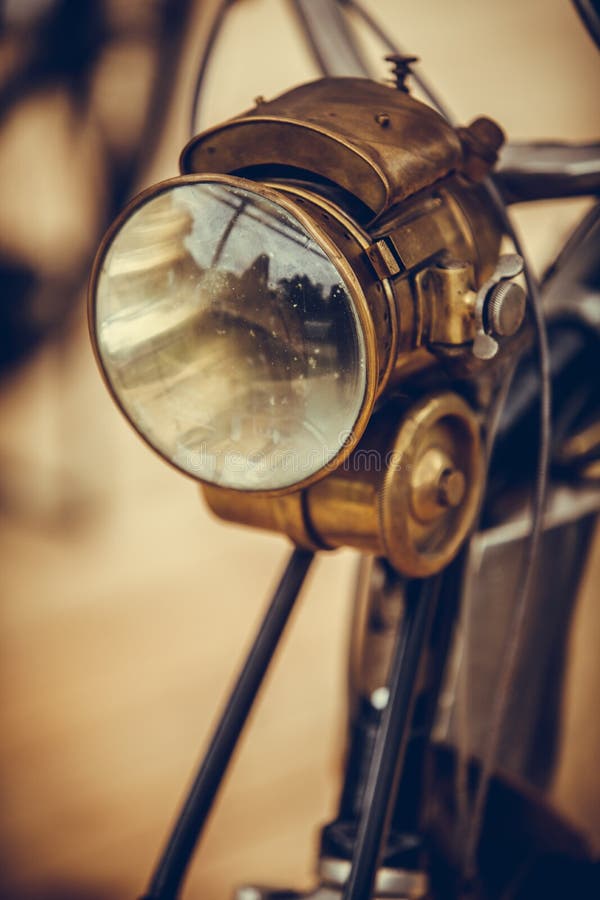 Vintage Motorcycle Headlight Stock Image - Image of vintage, headlamp ...